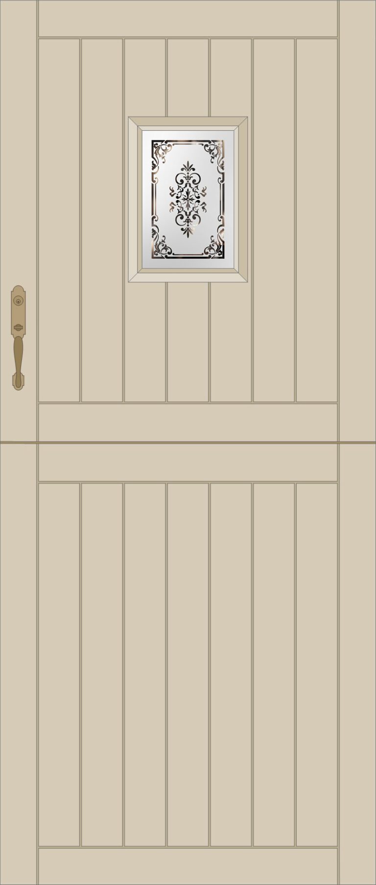 Traditional Etched Glass for Split Lite Door - Regency Design