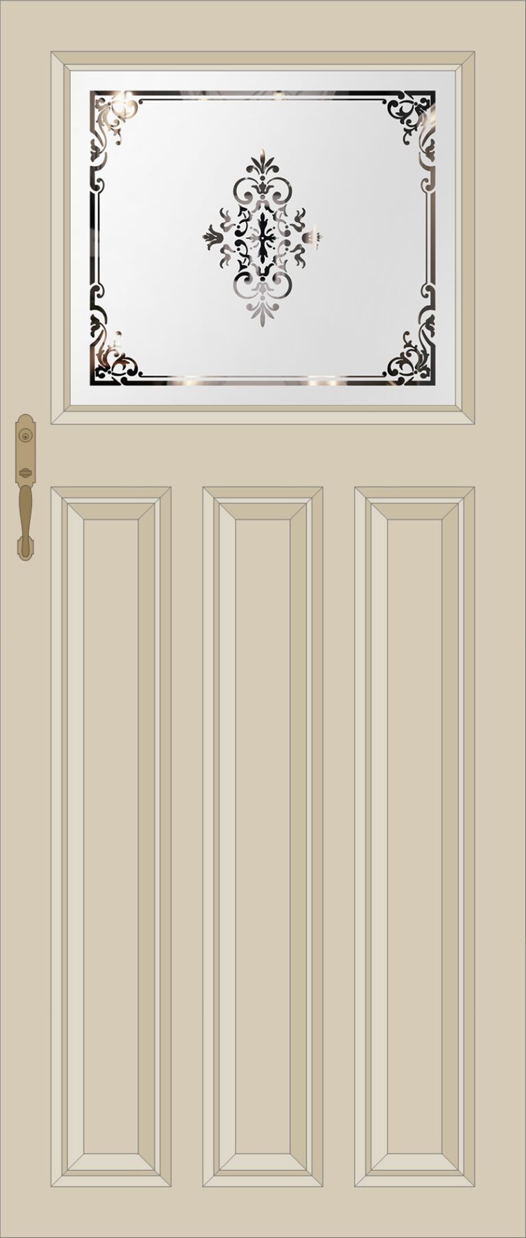 Traditional Etched Glass for Split Lite Door - Regency Design