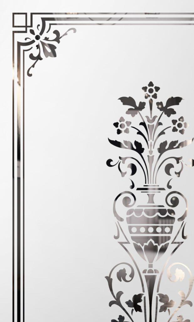 Traditional Etched Glass for Half Lite Door - Regal Design
