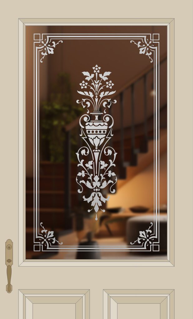 Traditional Etched Glass for Half Lite Door - Regal Design