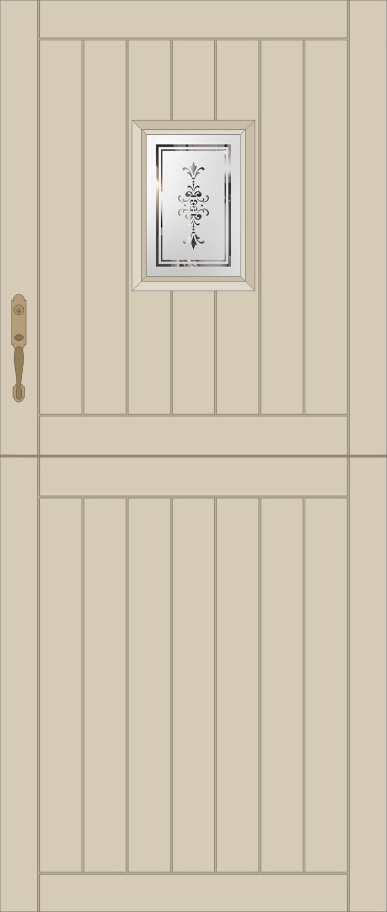 Traditional Etched Glass for Split Lite Door - Regency Design