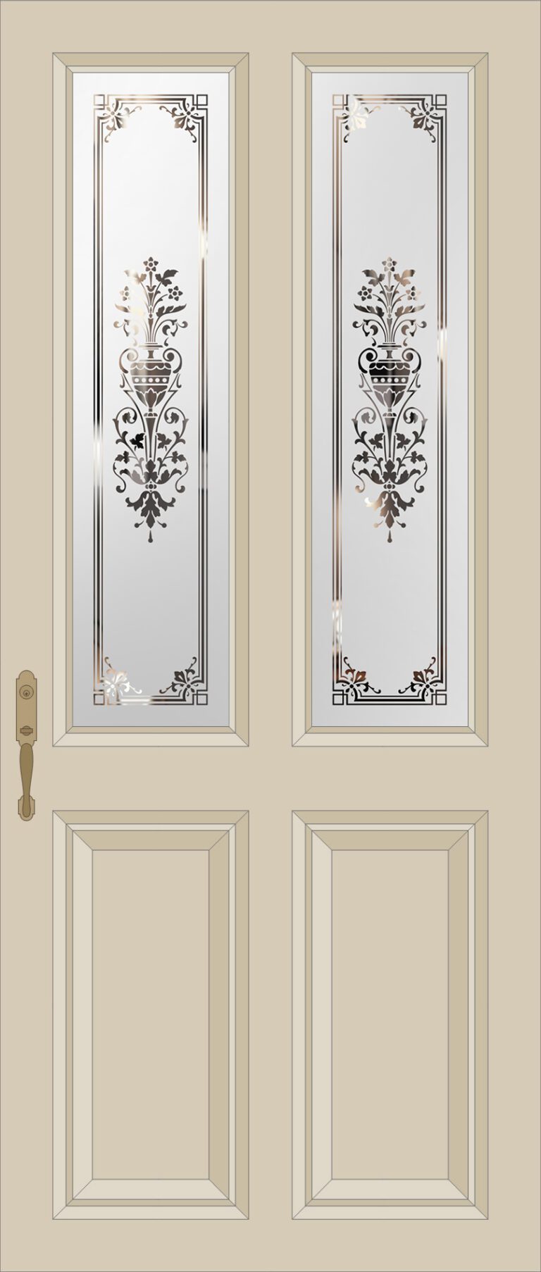 Traditional Etched Glass for Split Lite Door - Regency Design