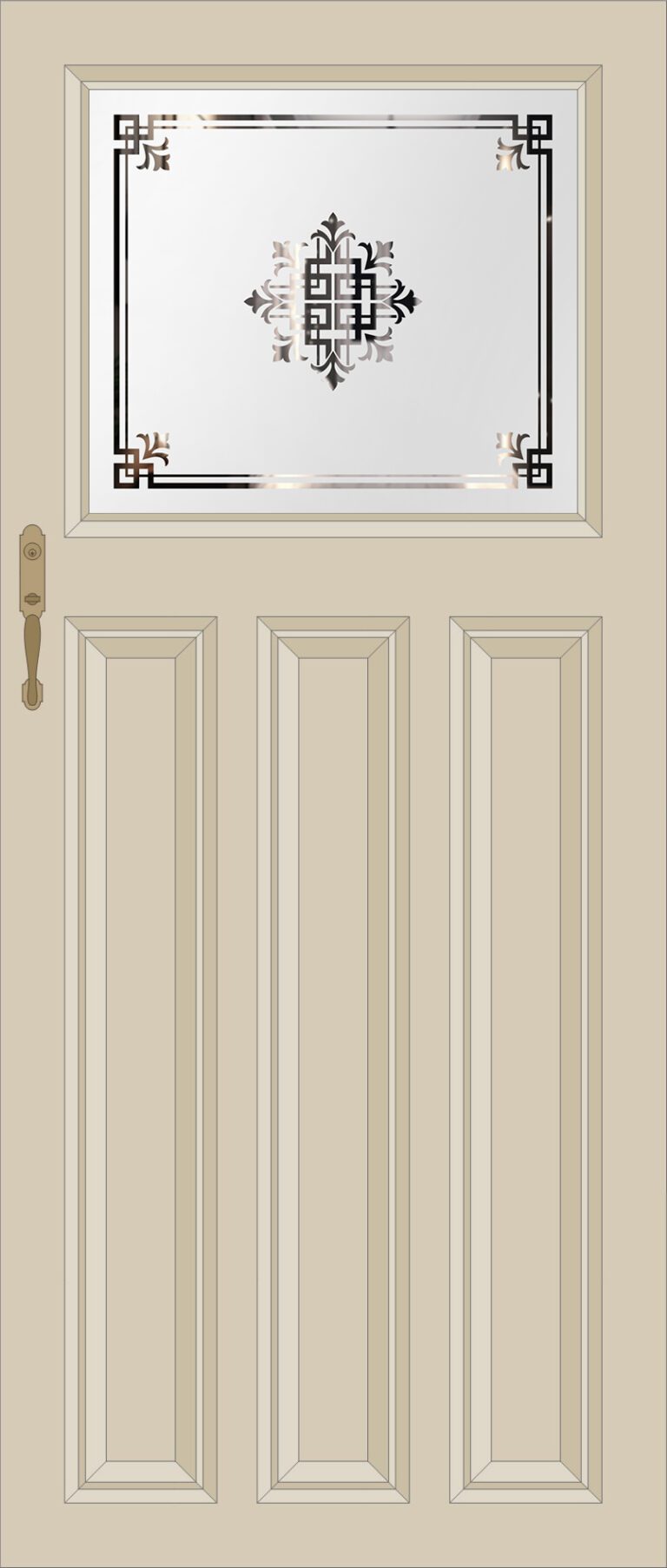 Traditional Etched Glass for Split Lite Door - Regency Design